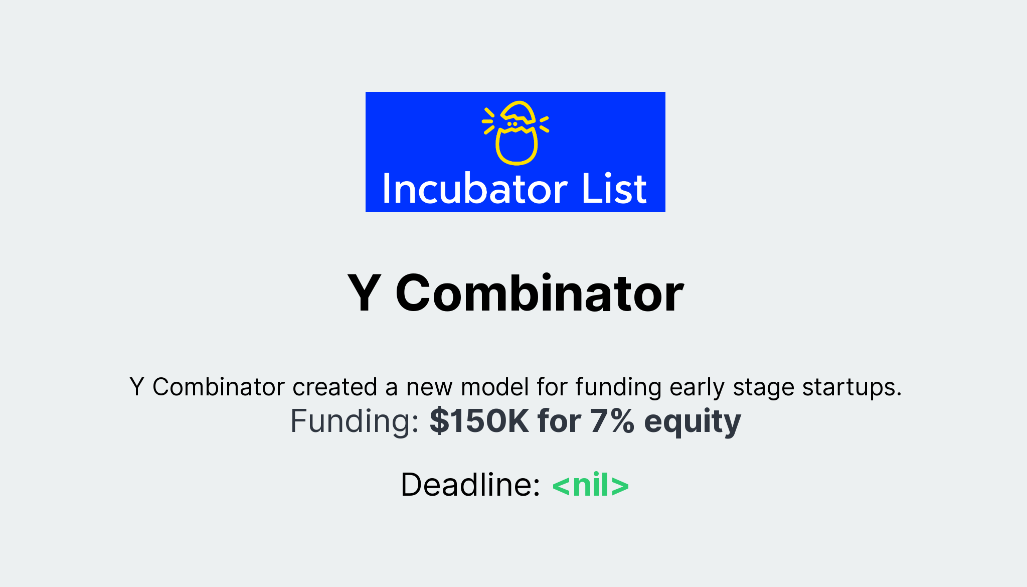 Y Combinator Key Information